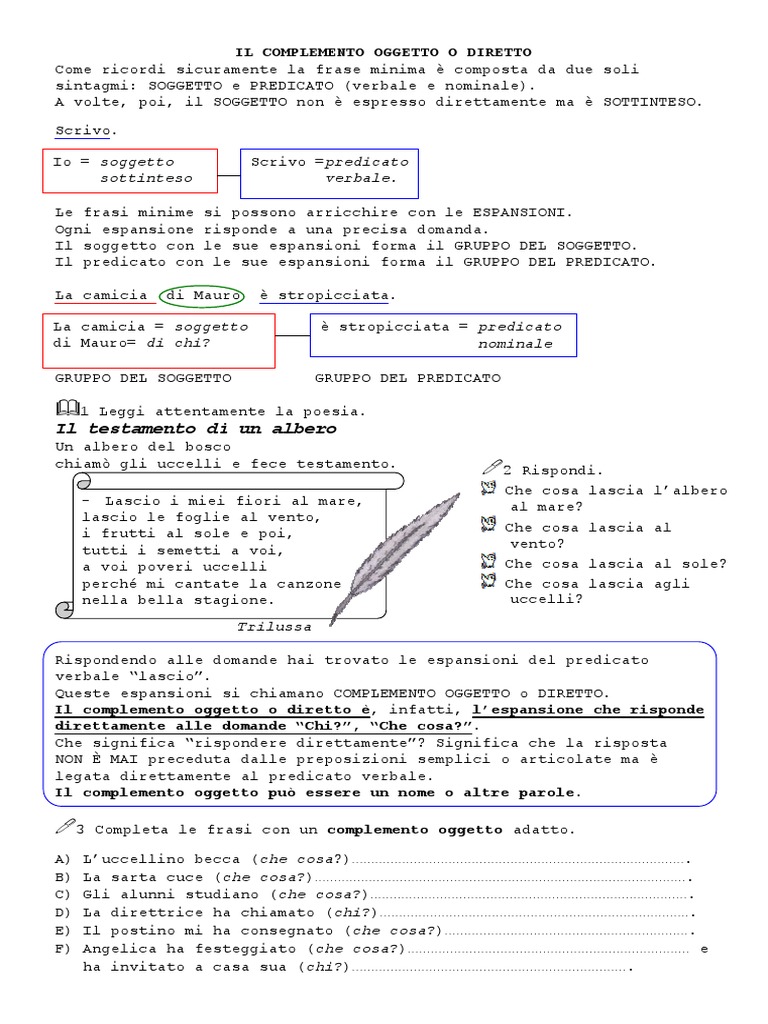 Complemento Oggetto | PDF