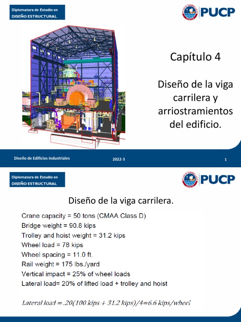 Capitulo 4 Diseño de La Viga Carrilera y Arriostramientos Del Edificio 2022-3 | PDF