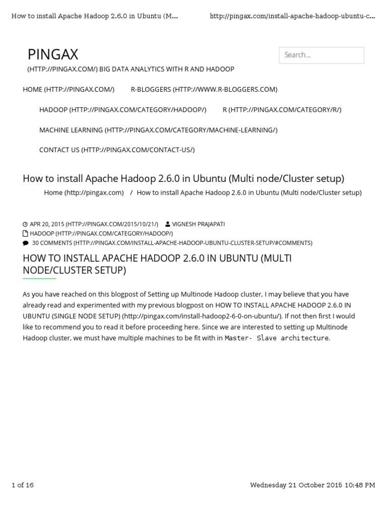 Setup 8 | PDF | Apache Hadoop | Computer Cluster