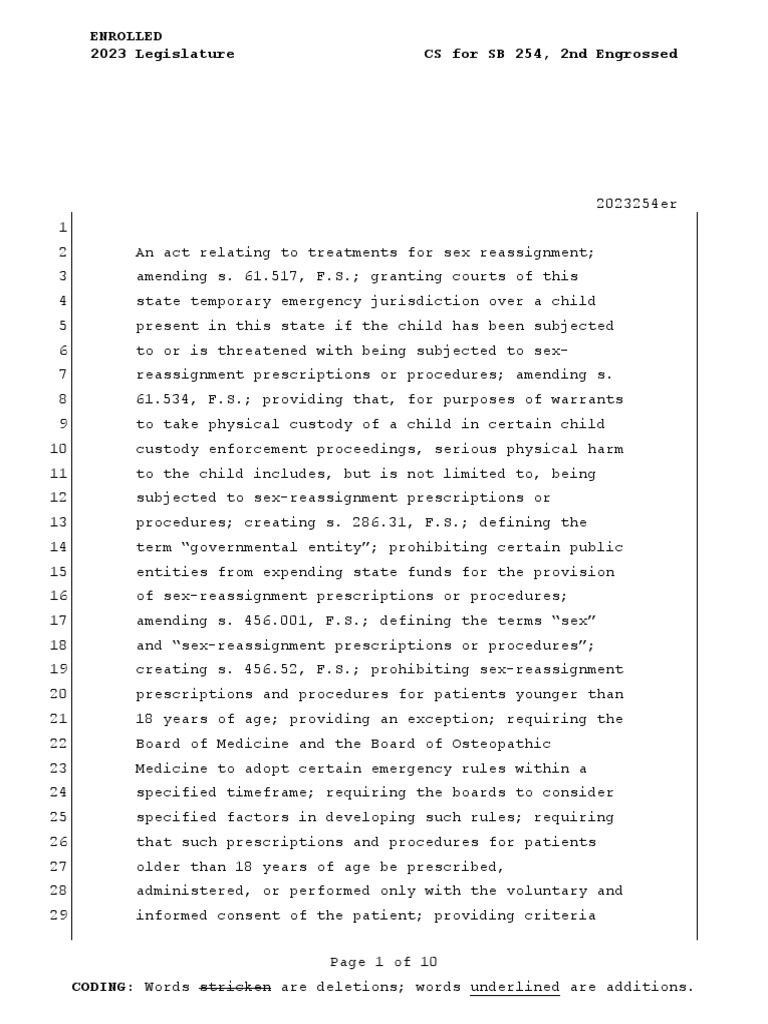 SB 254 - Florida | PDF
