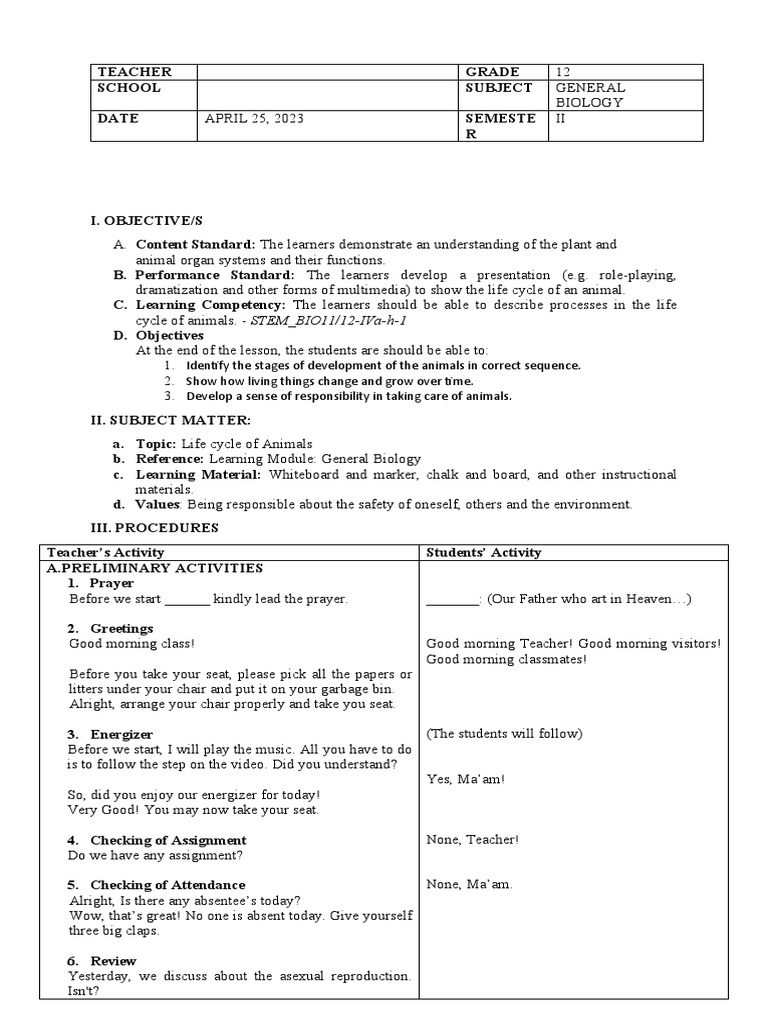 Lesson Plan Metamorphosis | PDF