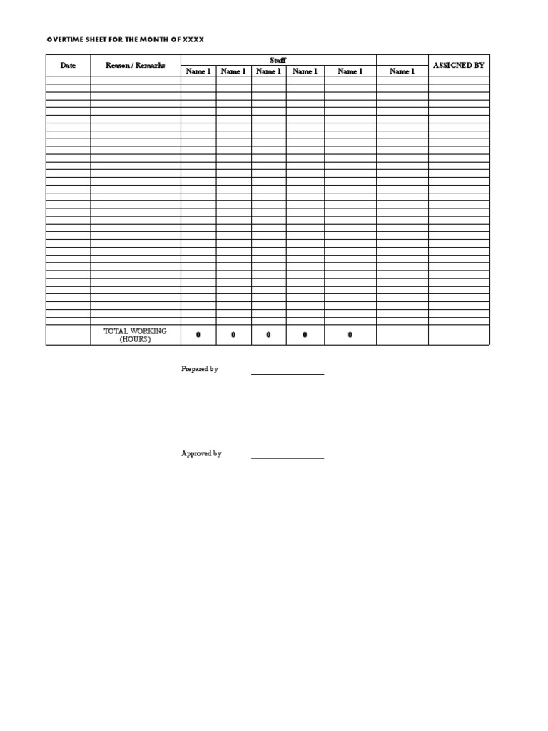 Overtime Book | PDF