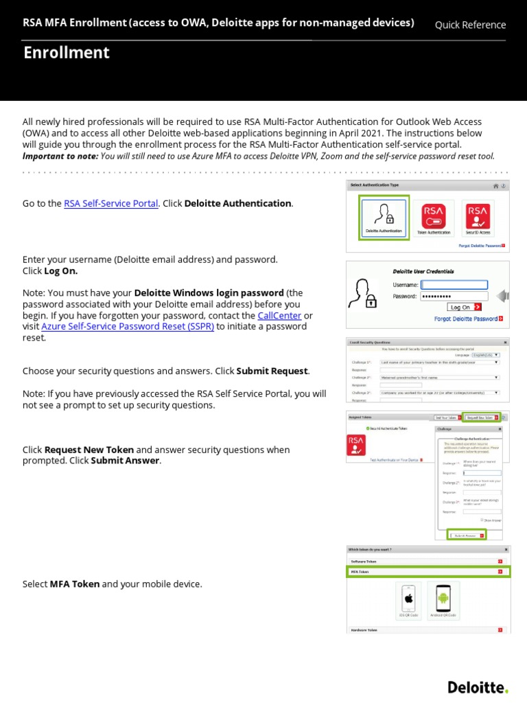 RSA MFA Enrollment | PDF