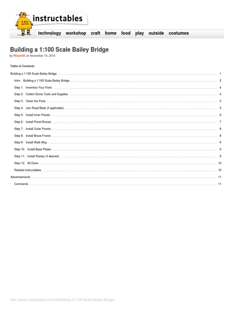 Building Instructions for a 1:100 Scale Model Bailey Bridge | PDF ...