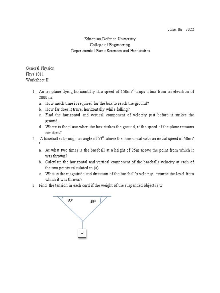 Worksheet 2 | PDF | Force | Collision
