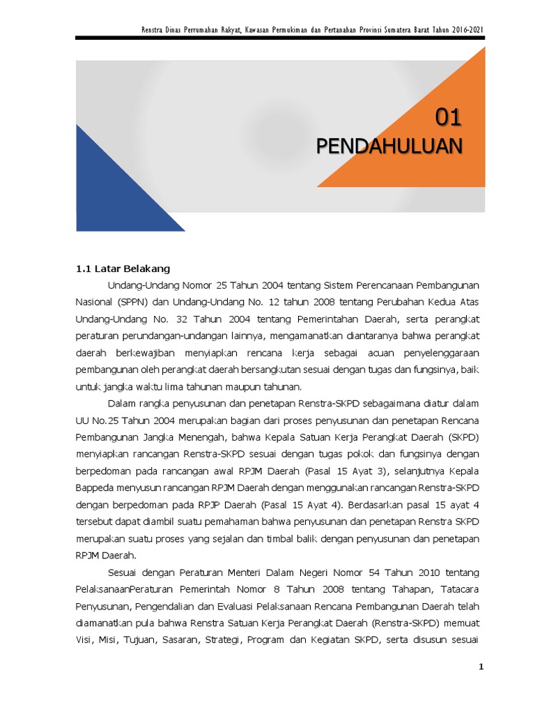 Renstra Dinas Perkimtan 2016-2021 | PDF