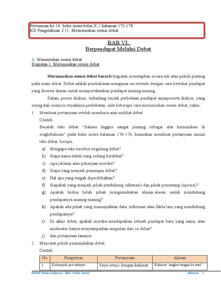 Teks Debat Kls X - 6A | PDF