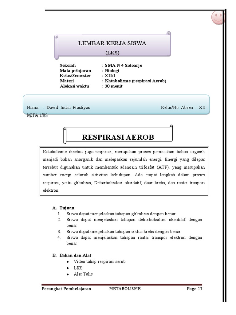 LKS Pertemuan 3 Serpirasi Aerob | PDF