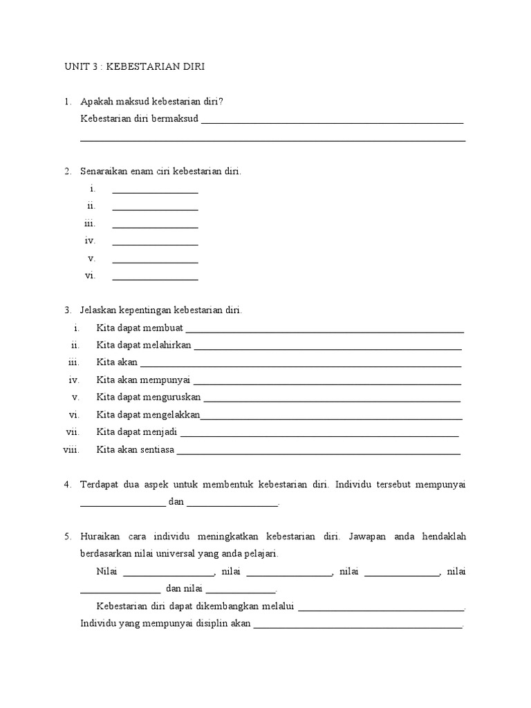 UNIT 3 Kebestarian Diri | PDF