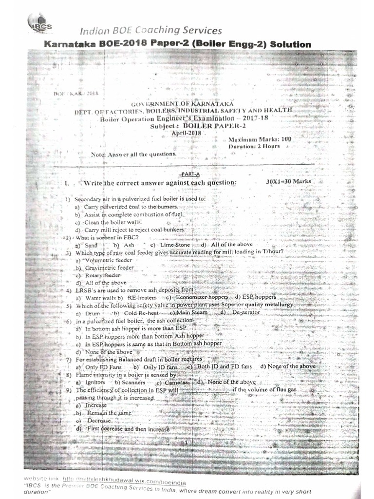 Boe Karnataka 2018 Pepar 2 | PDF