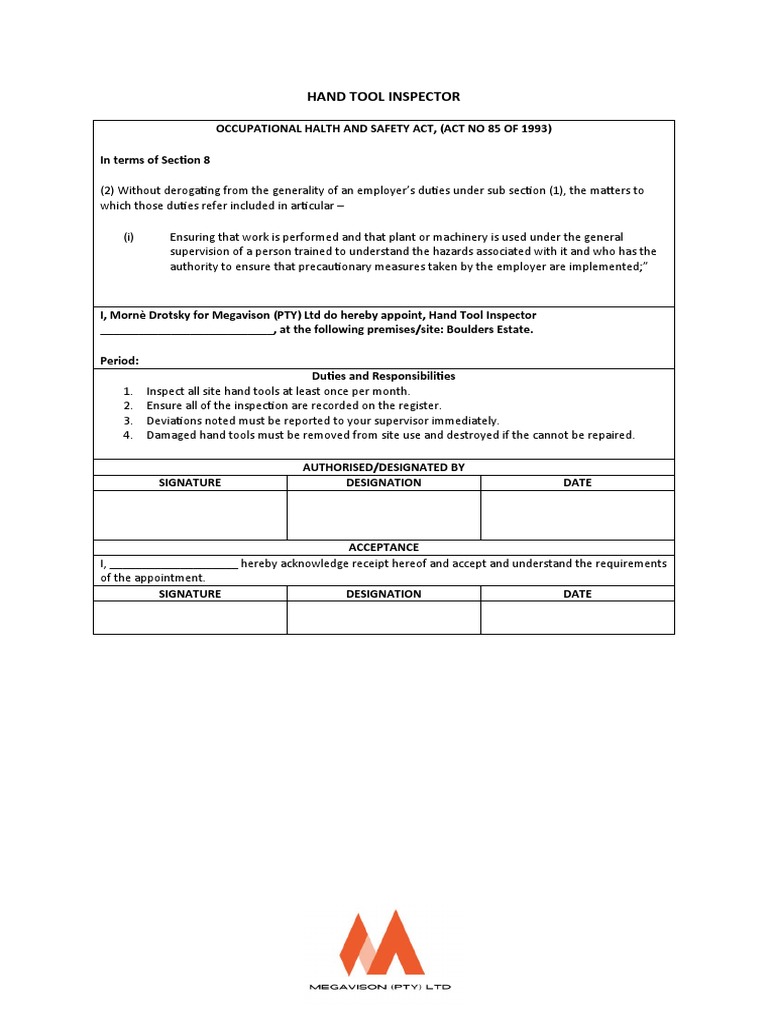 Hand Tool Inspector | PDF