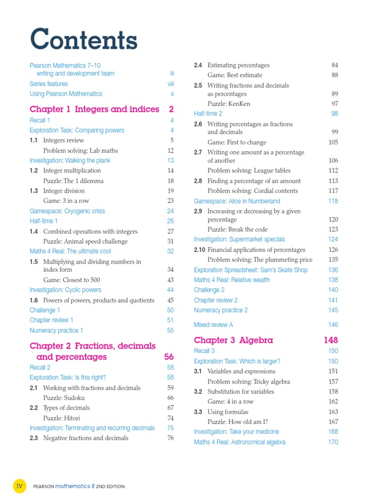 Pearson Mathematics 8 Student Book Second Edition | PDF