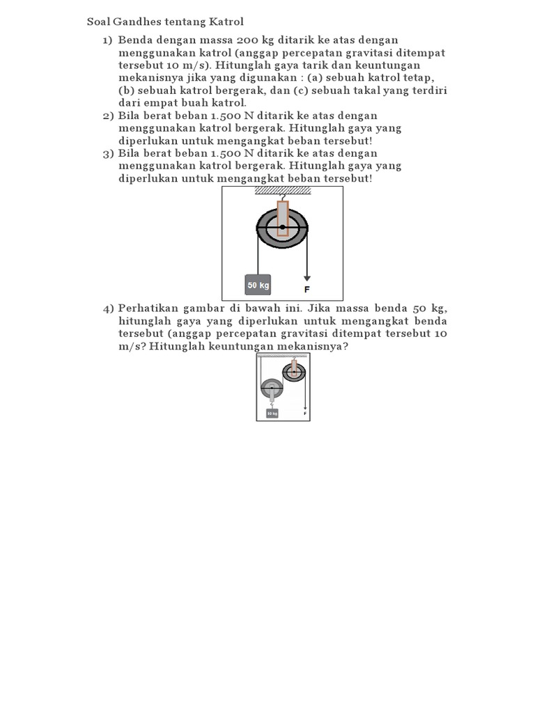 Soal Gandhes Tentang Katrol | PDF
