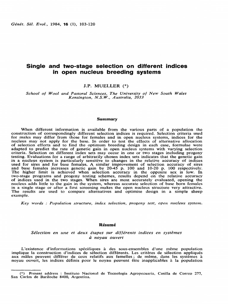 Open Nucleus Breeding Systems | PDF