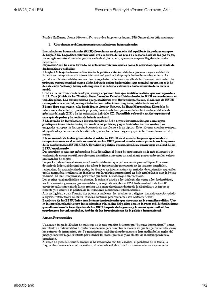 Res Cap 1 Hoffman | PDF | Historia