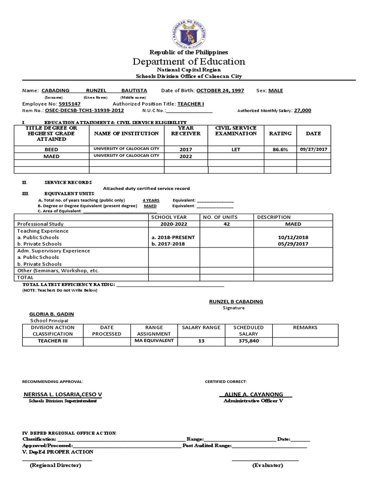 Erf Correct Forms | PDF