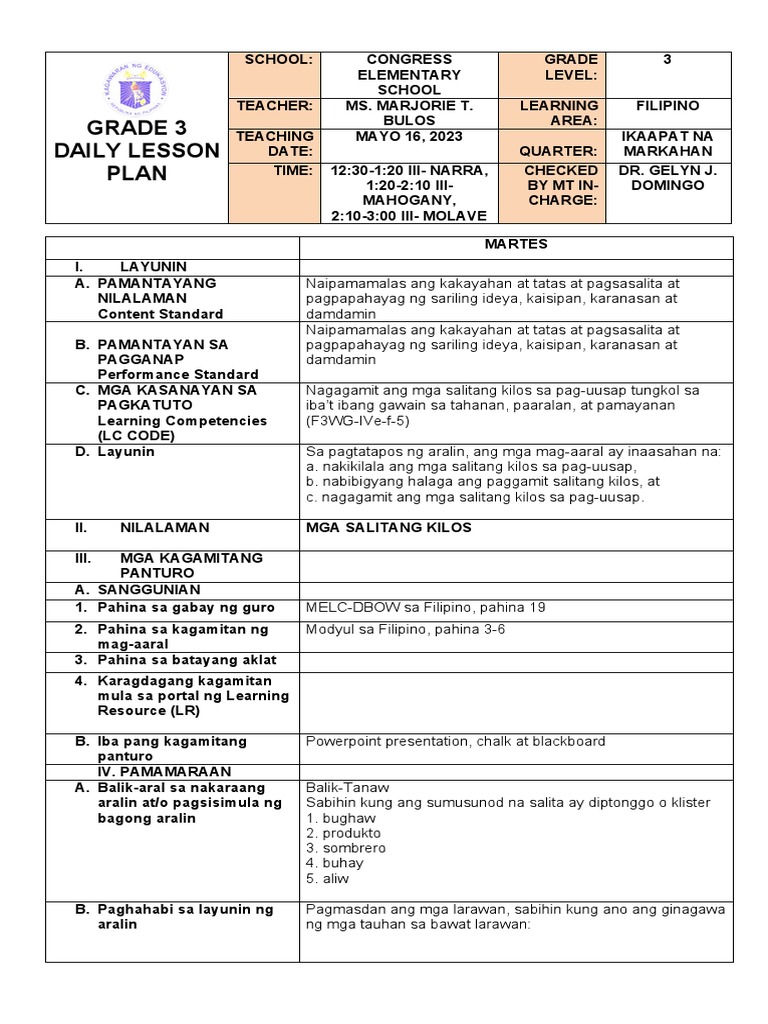 Mbulos 2nd DLP Cot2 2023 Final | PDF
