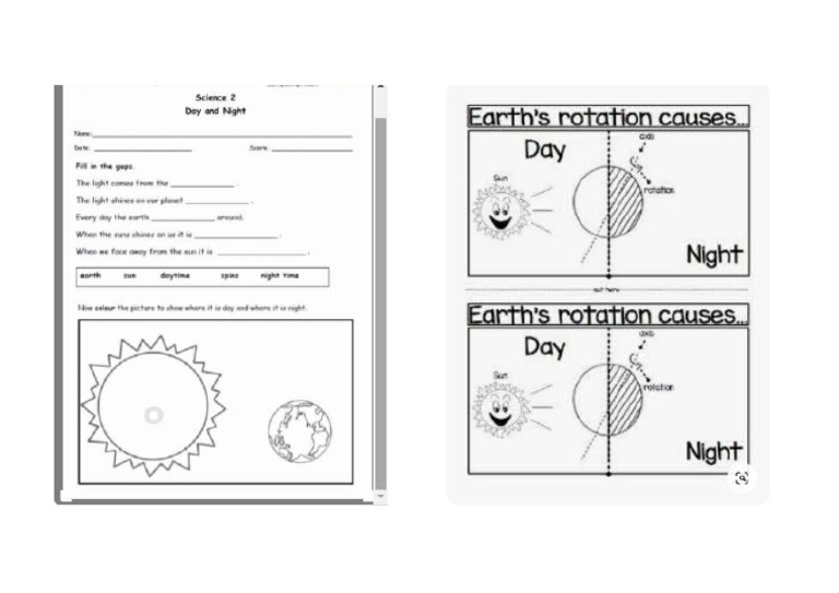 Day and Night Worksheet | PDF