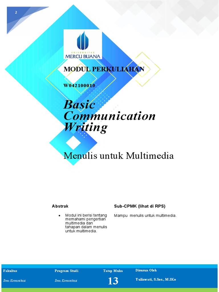 Modul TM 13 Basic Communication Writing | PDF