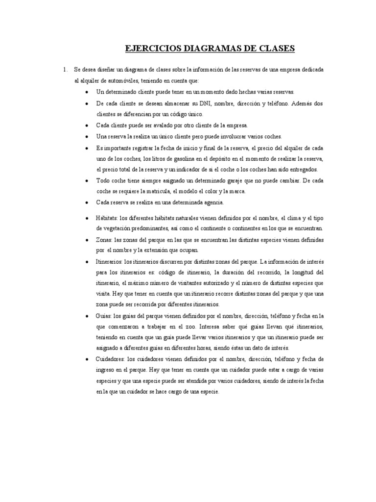 Ejercicios Uml | PDF | Hotel | Bases de datos