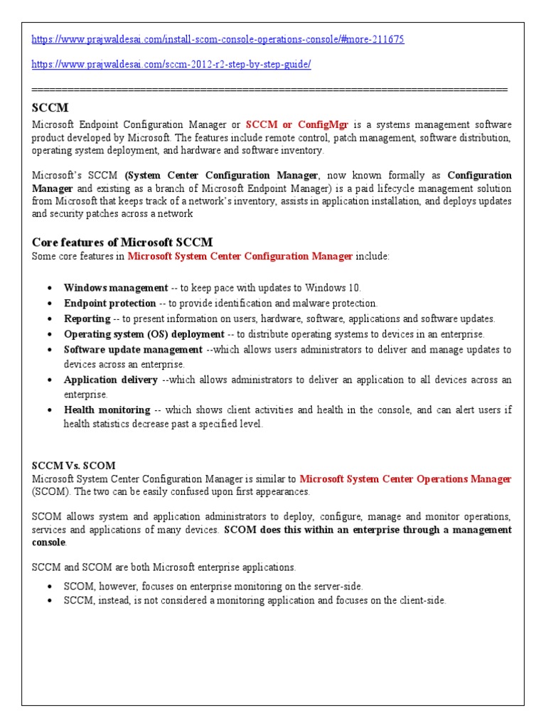 To Install SCCM-SCOM & WSUS On Windows Server For Deploying Patches | PDF | Computers