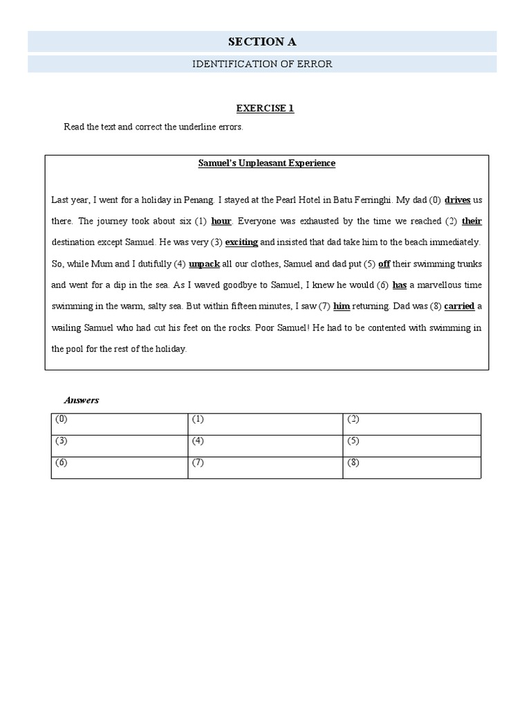 Exercises - Identification of Error | PDF