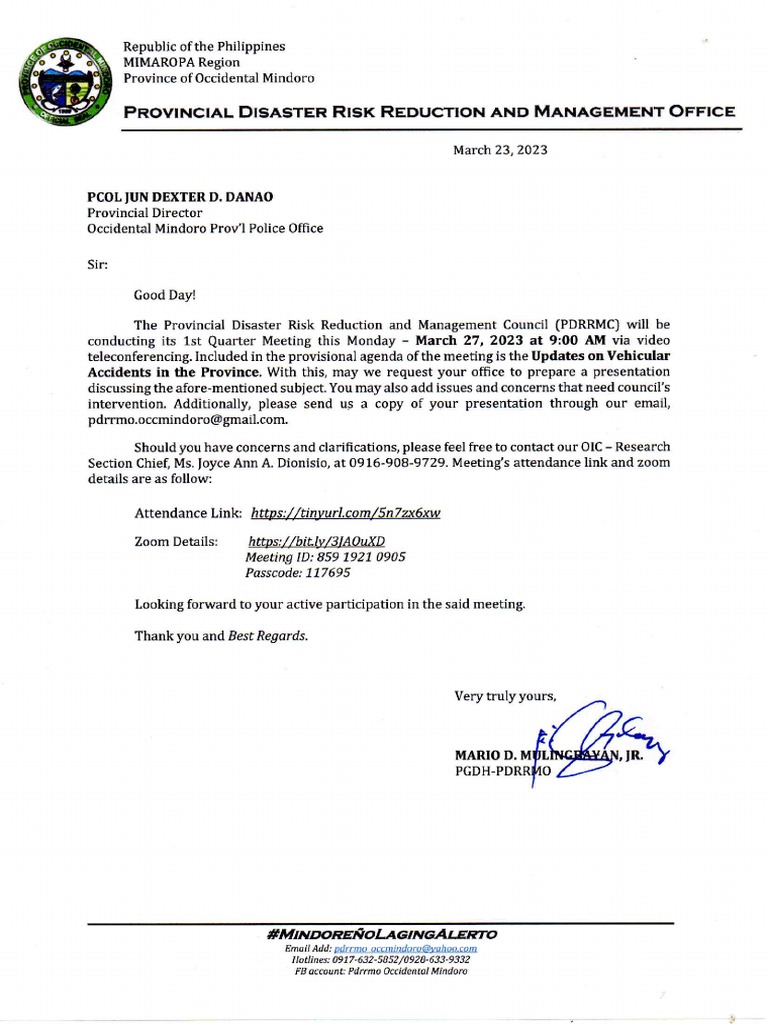 Request Letter To PNP 2023 | PDF