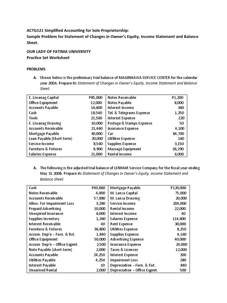Simplified Accounting for Sole Proprietorship | PDF | Expense | Money