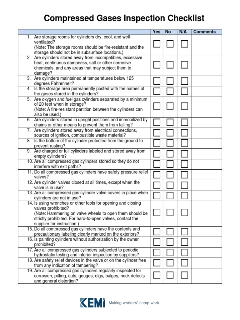 Compressed Gases Inspection | PDF