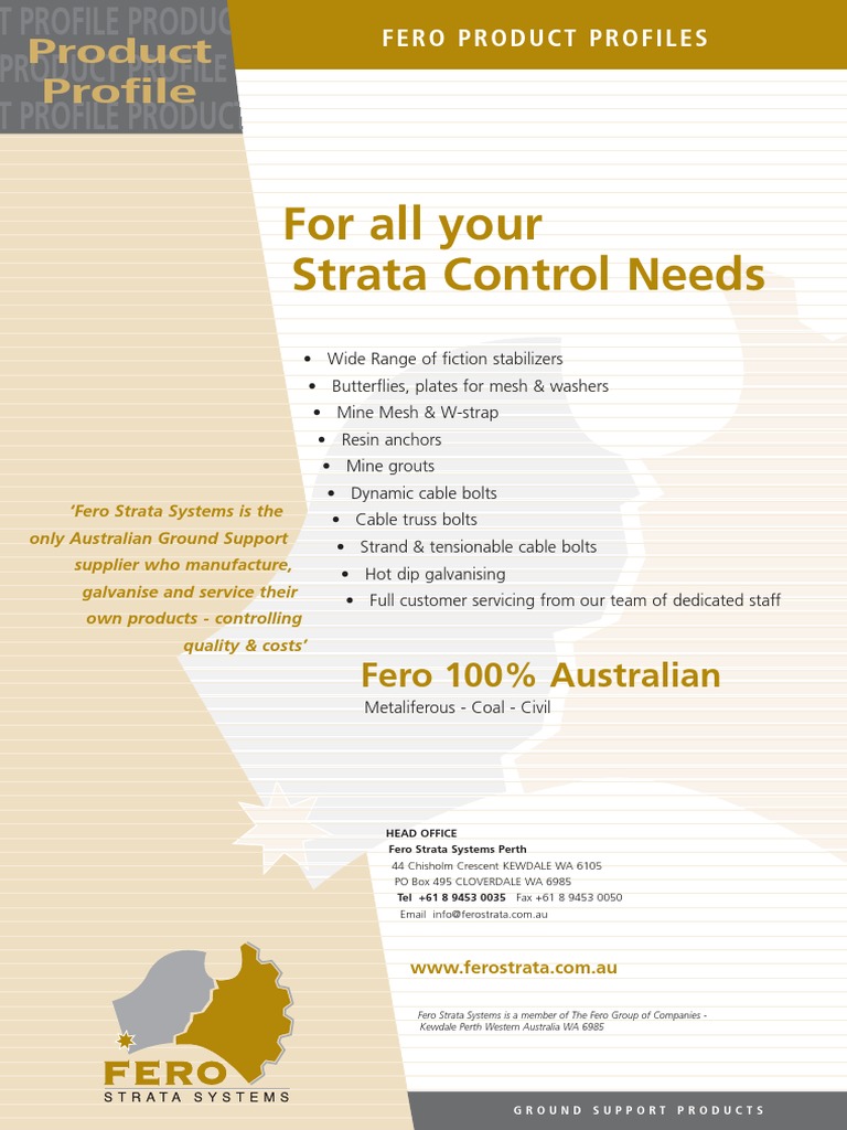 Fero Strata Product Profiles Combined - Zezt - Com.au | PDF | Screw ...