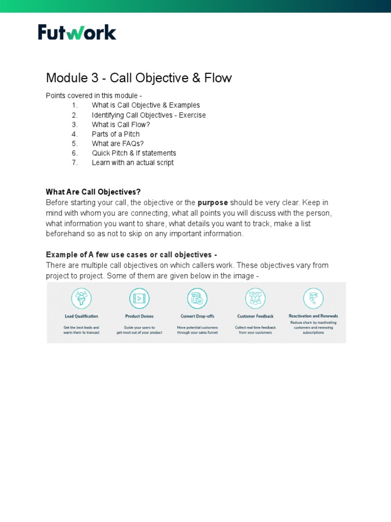 Revamped Module 3 - Call Objectives & Call Flow - Final | Download Free ...