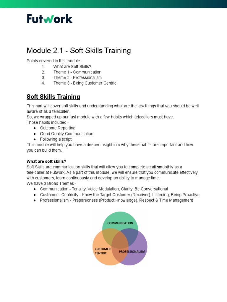 Module 2.1 - Soft Skills Training - Final | PDF | Knowledge | Communication
