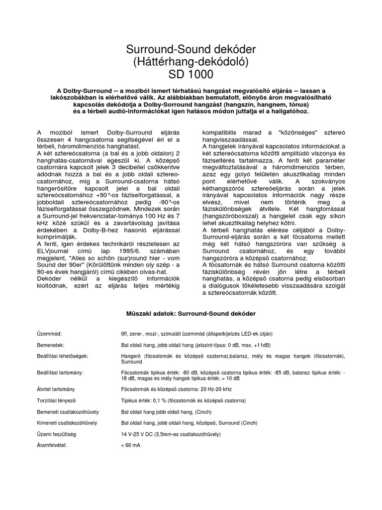 Sorround Dekoder | PDF