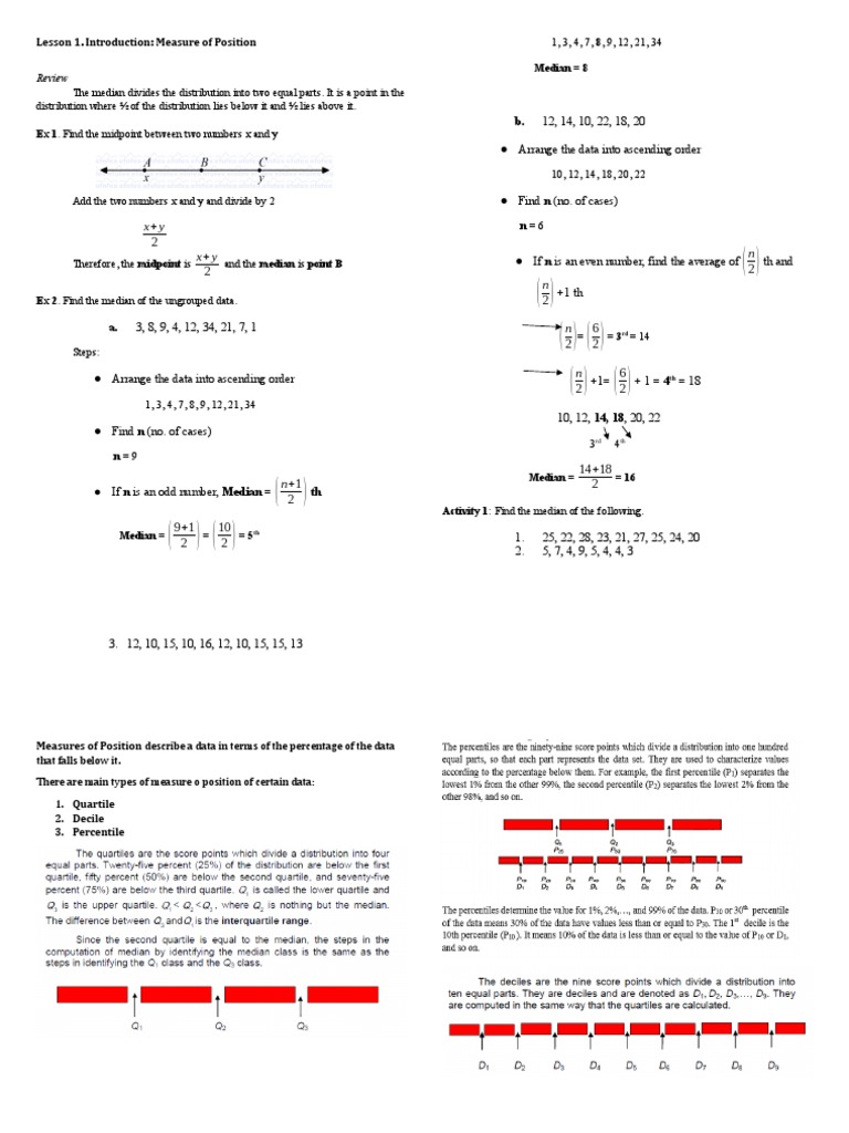 Q4-Lesson 1-Introduction of Measure of Position | PDF