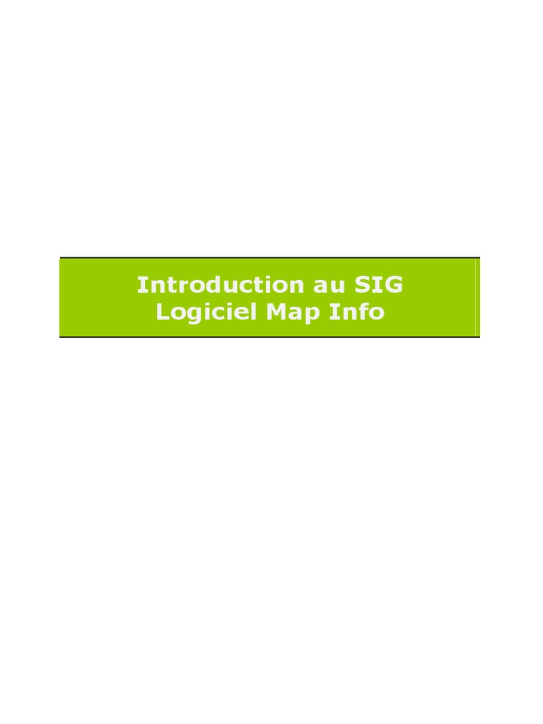Introduction au SIG avec Map Info | PDF