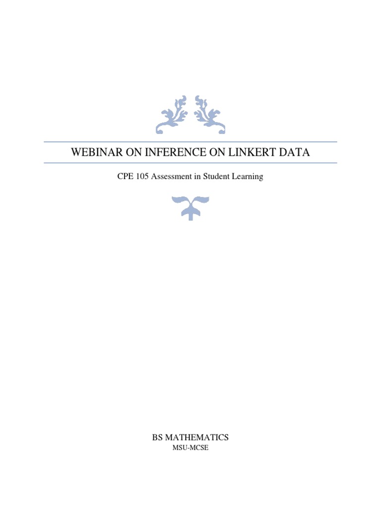 Jenon Reflection Paper Webinar On Inference On Linkert Data | PDF