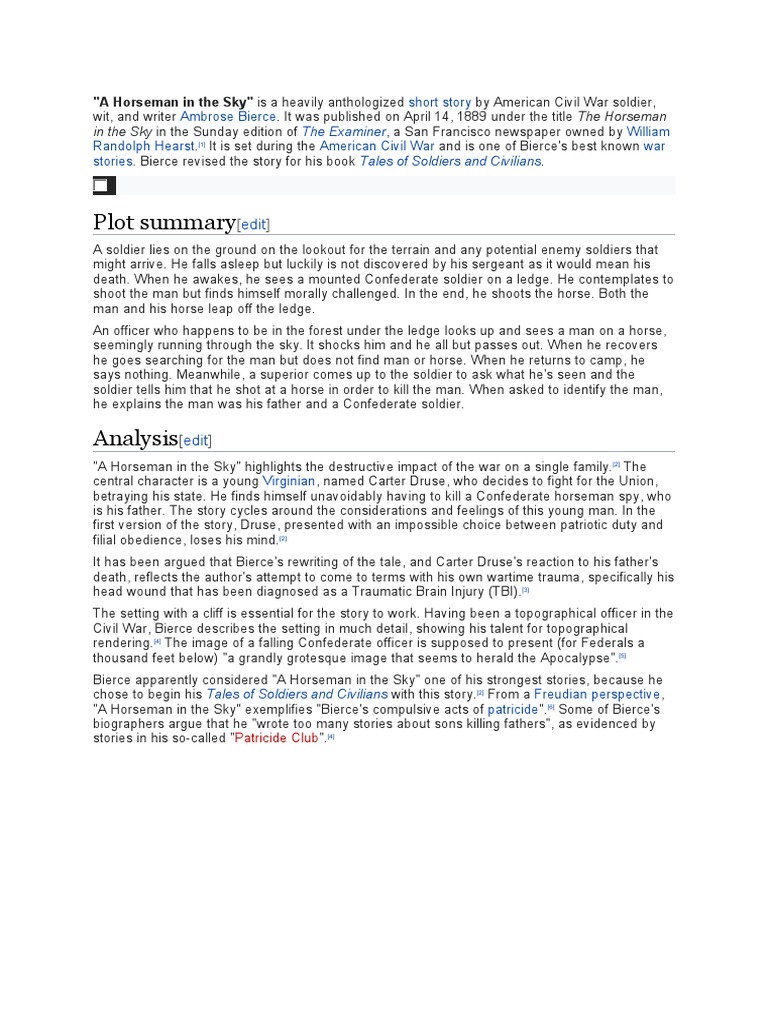 A Horseman in The Sky Summary | PDF | Short Stories