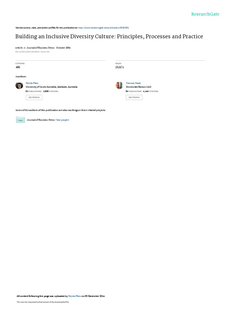 Building An Inclusive Diversity Culture Principles | PDF | Thought ...