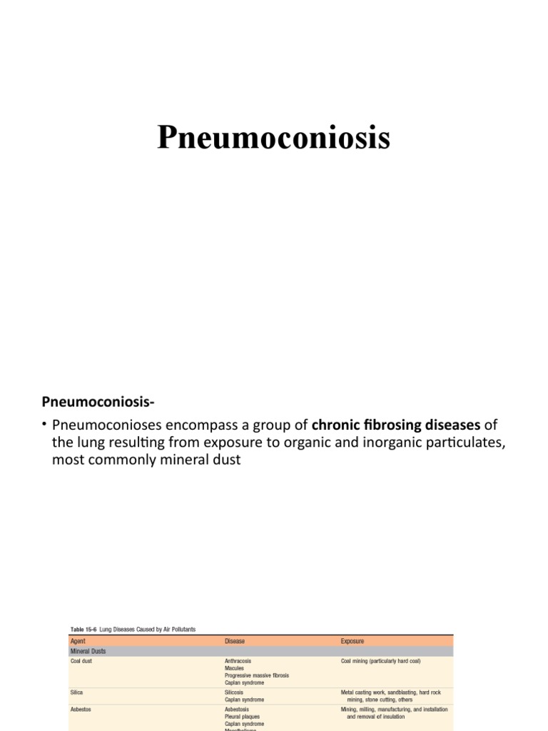 981 PPT Pneumoconiosis Pathology | PDF