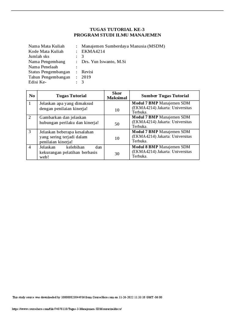 Tugas 3 Manajemen SDM Nurarizal | PDF
