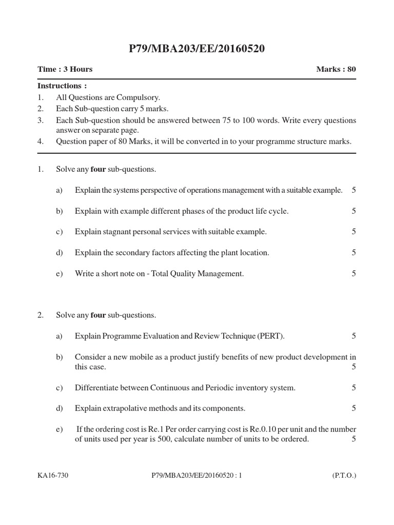 P79 Mba203 | PDF | Forecasting | Operations Management