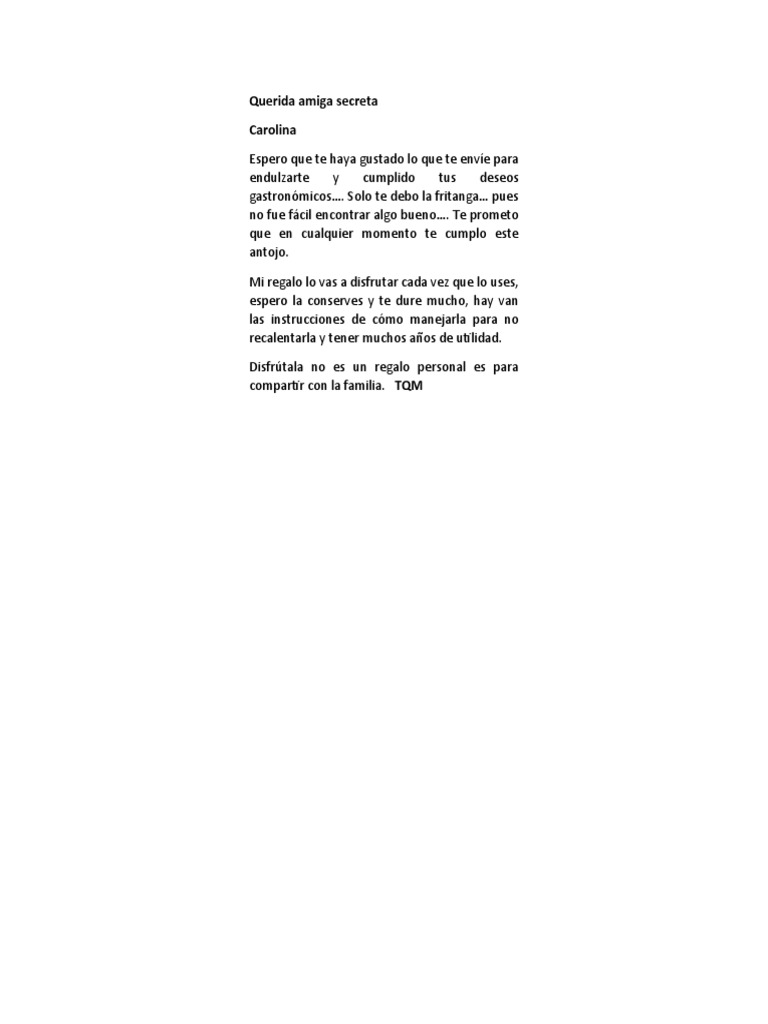 Querida Amiga Secreta | PDF