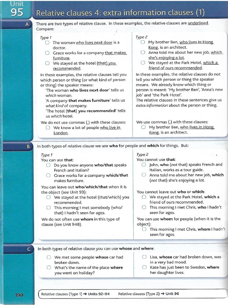 Intermediate (Non Defining Relative Clauses) | PDF