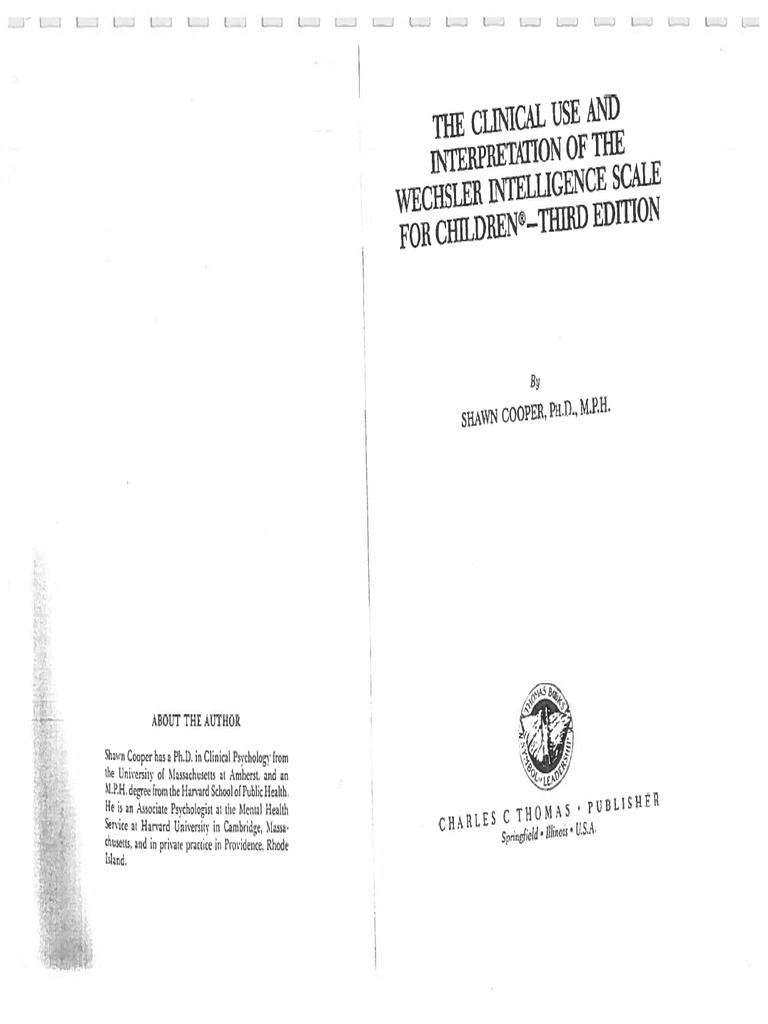 Cooper, S. (1995) - Clinical Use and Interpretation of The WISC-III | PDF