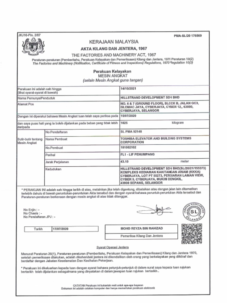 2020 0717 - JKKP Approval & Inspection Letter | PDF