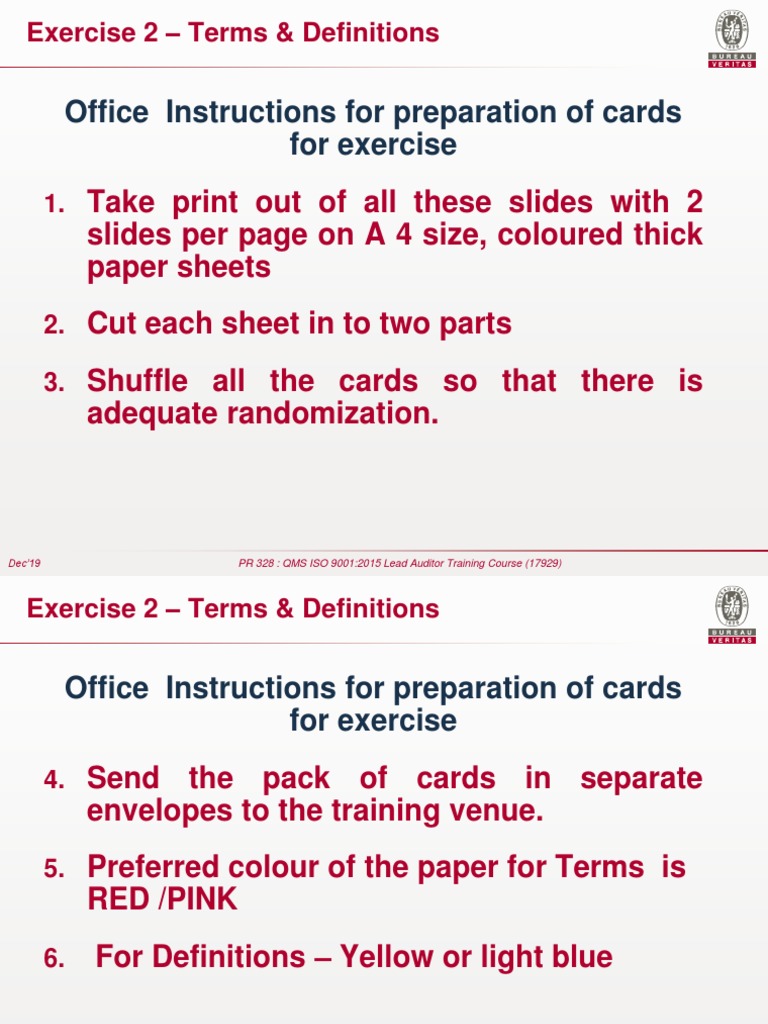 ISO 9001:2015 Lead Auditor Card Prep | PDF | Iso 9000 | Audit