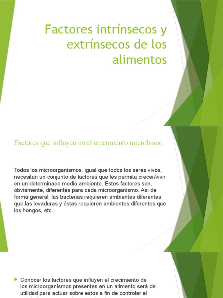 Factores Intrínsecos y Extrínsecos de Los Alimentos | PDF | Carne | Agua