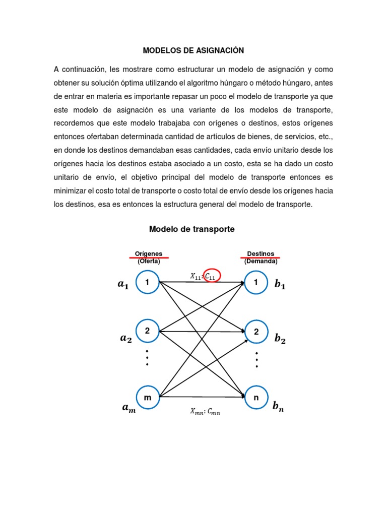Modelos de Asignación | PDF | Algoritmos | Matemáticas Aplicadas