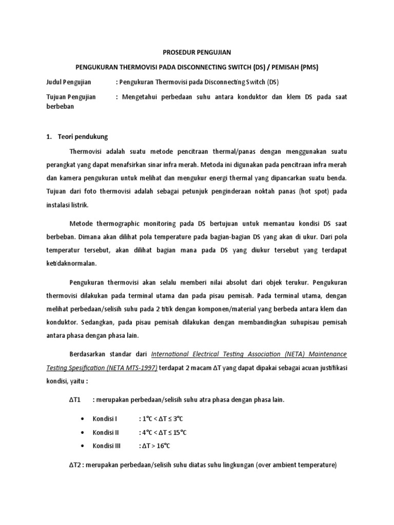 Pengujian Thermovisi pada DS 150 kV | PDF