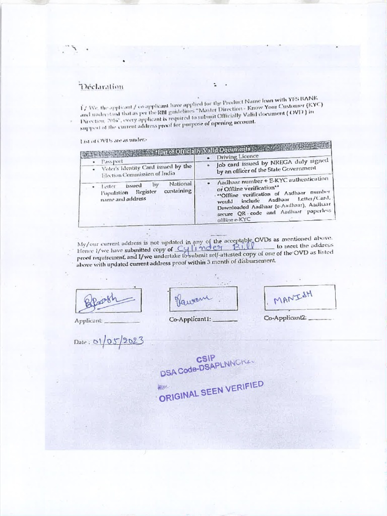 Resi Declaration | PDF